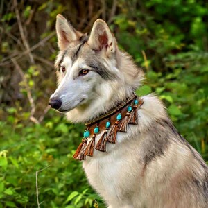 Vegan Leather Tassel Dog Collar W/ Faux Fur Lining ***BUCKLE INCLUDED ...