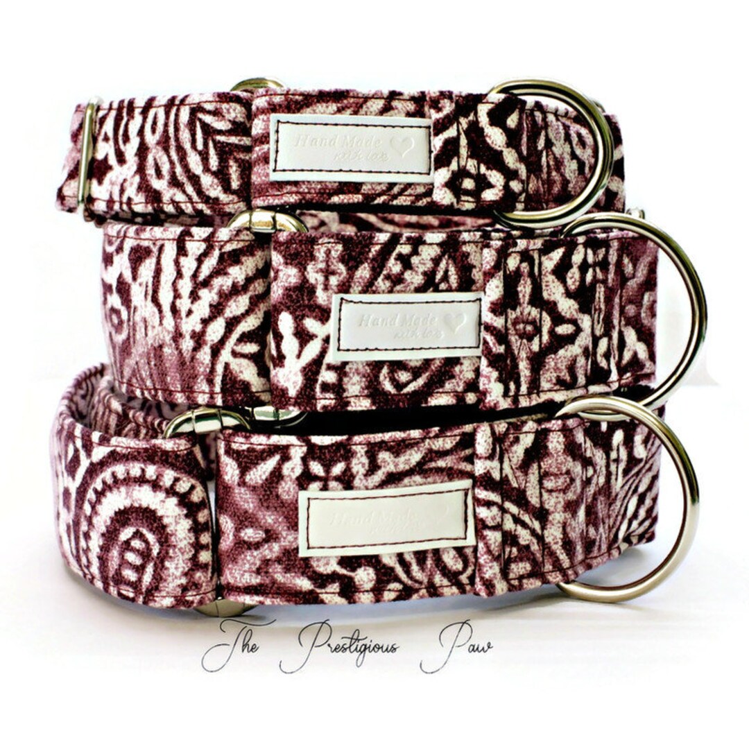 Maroon Paisley Dog Collar - Available In: 1, 1.5, or 2 Inch Collars ...