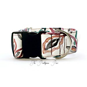 Maroon Bold Flowers Dog Collar - Available In: 1, 1.5, or 2 Inch ...