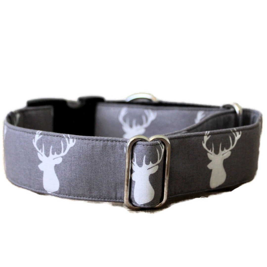 Buck Deer Stag Martingale Dog Collar 1.5 or 2 Collars for Hunting Dogs ...