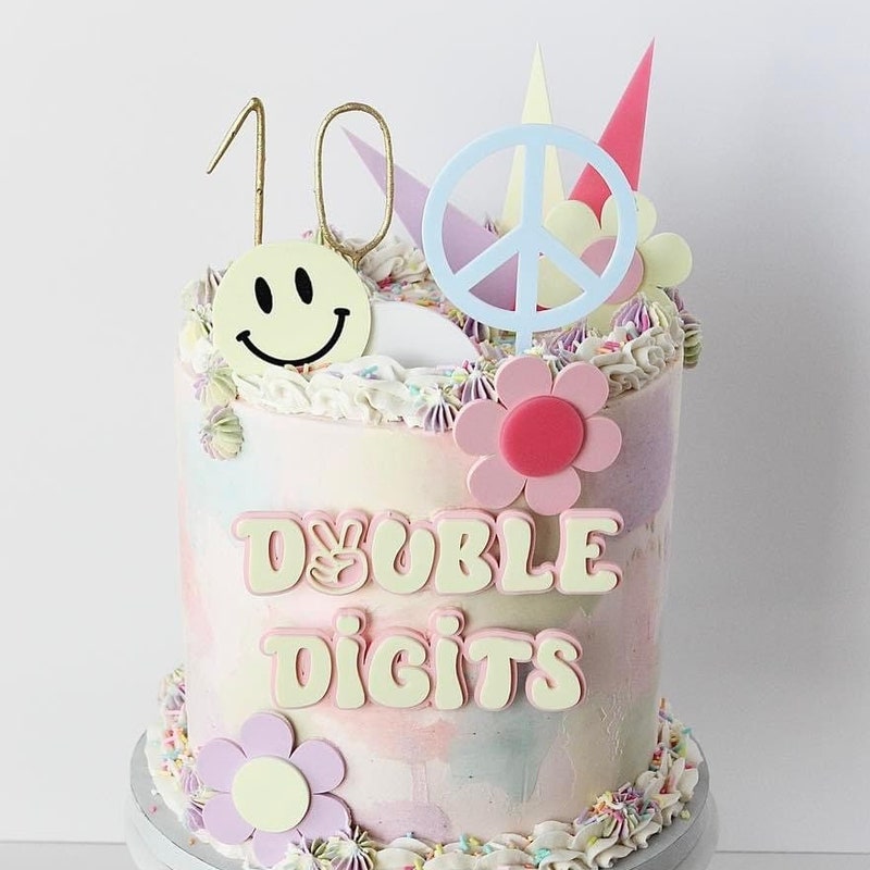 Preppy 10th birthday cake topper - Etsy.de