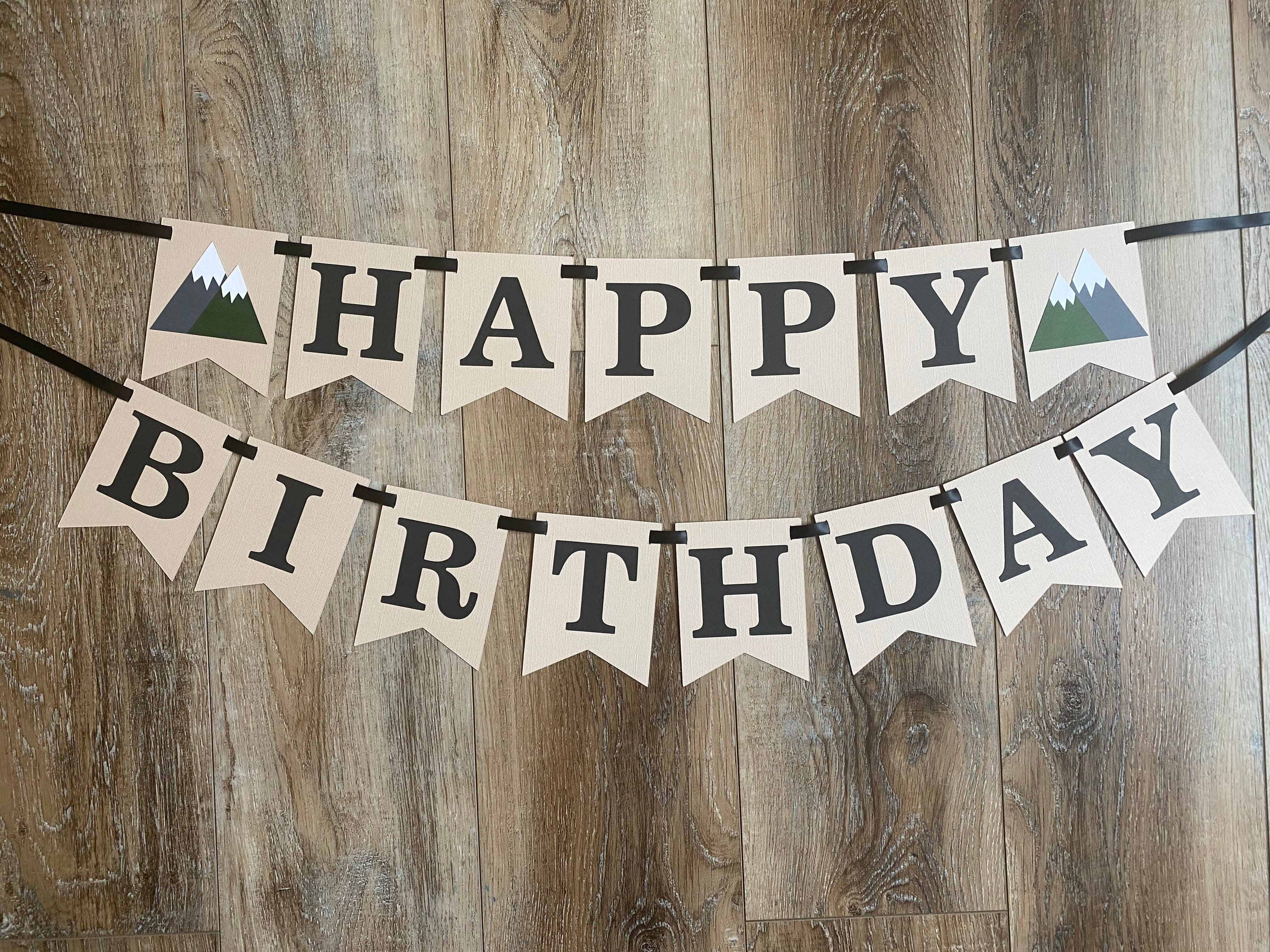 Mountain Happy Birthday Banner First Birthday Adventure Theme - Etsy UK