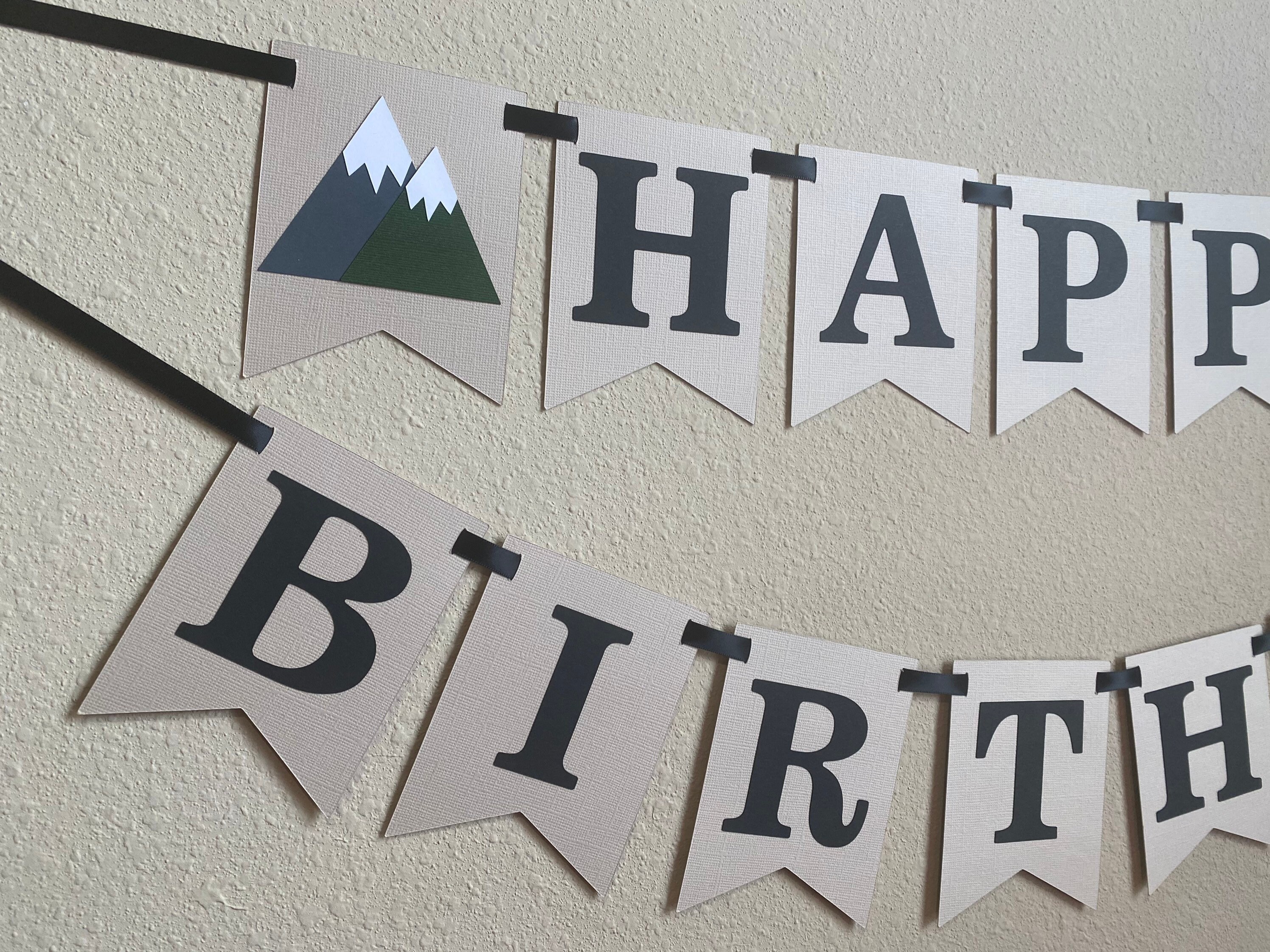 Mountain Happy Birthday Banner First Birthday Adventure Theme - Etsy UK