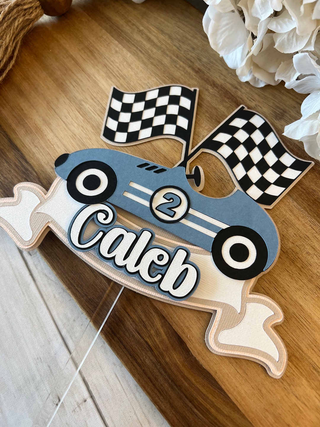 Race Car Cake Topper Two Fast Theme First Birthday Decoration Fast Five ...