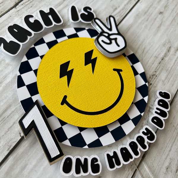 One Happy Dude Cake Topper Svg - Etsy