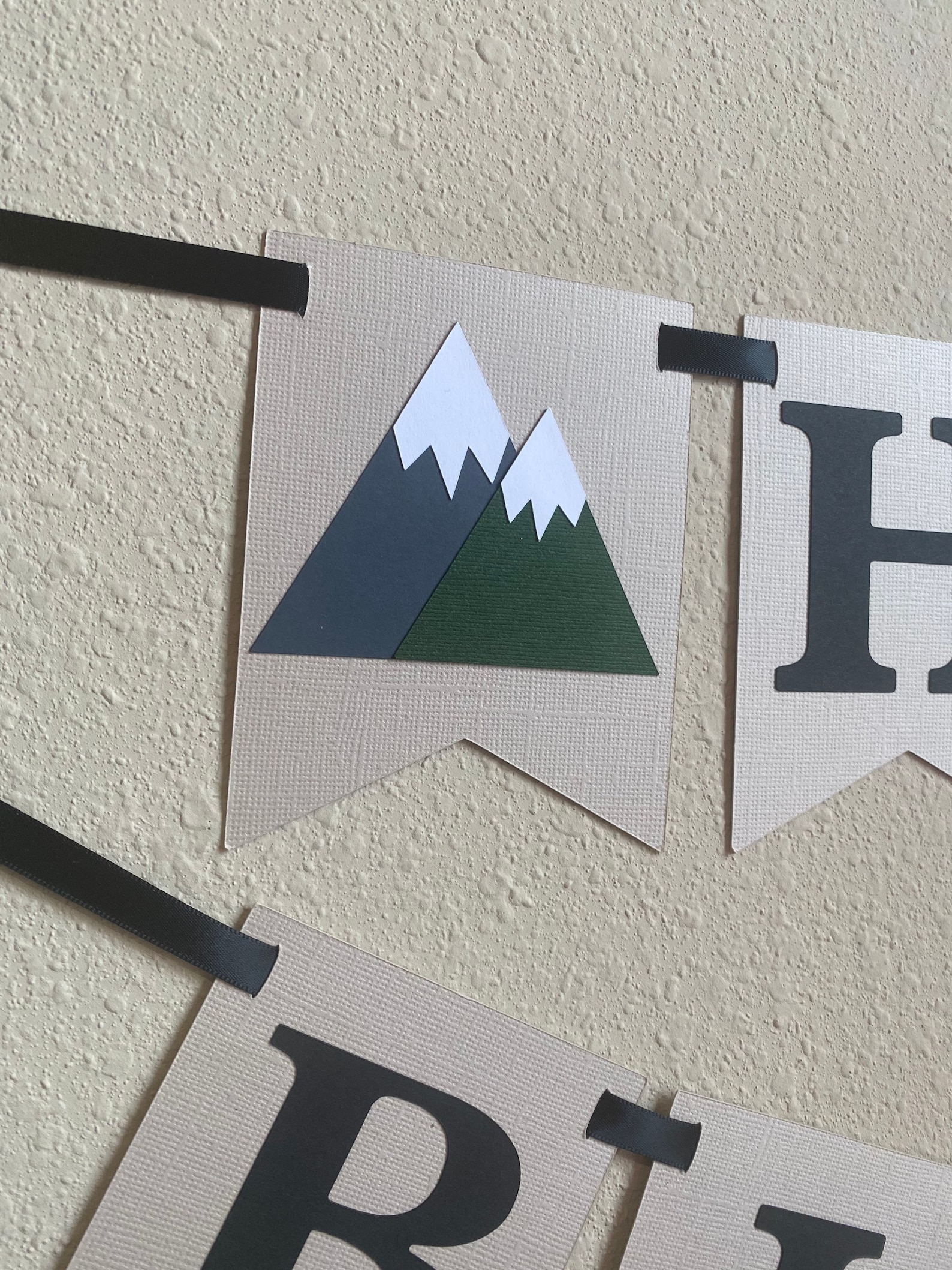 Mountain Happy Birthday Banner First Birthday Adventure Theme - Etsy