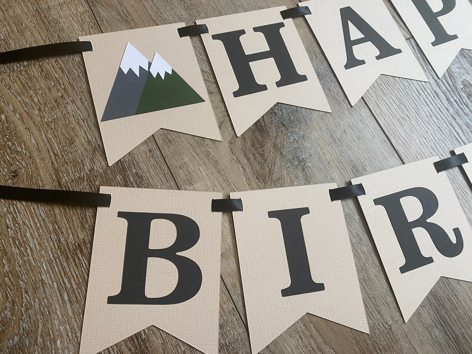 Mountain Happy Birthday Banner First Birthday Adventure Theme - Etsy
