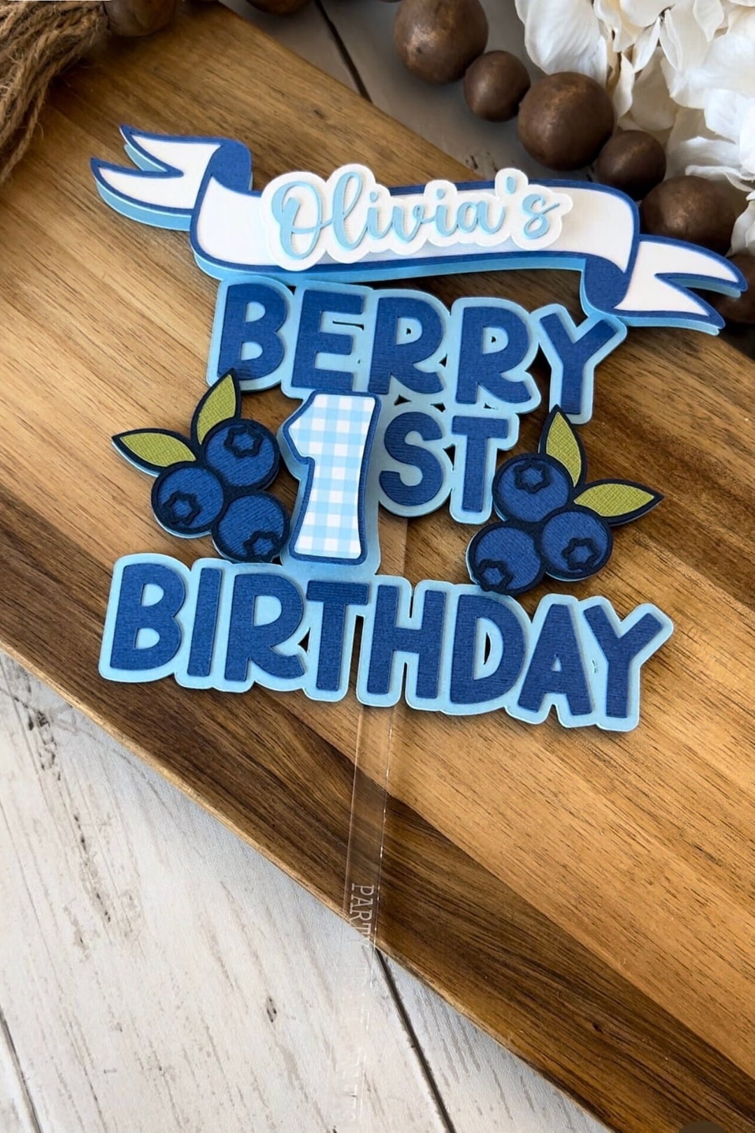 Berry First Birthday Cake Topper Blueberry Party - Etsy