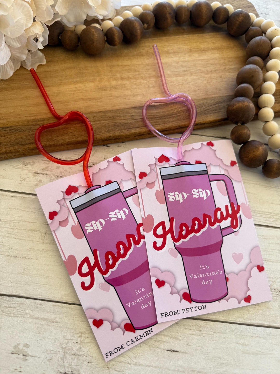 Valentine's Day Straw Sip-sip Hooray Digital File - Etsy