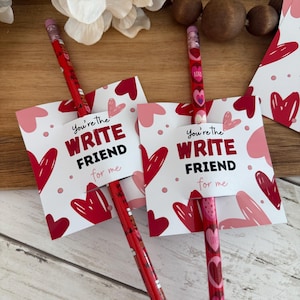 Valentine's Day Pencil Digital File You Are the Write Friend for Me - Etsy