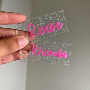 Personalized Pink and Clear Glitter Tumbler Name Plate 40oz Cup 30oz ...
