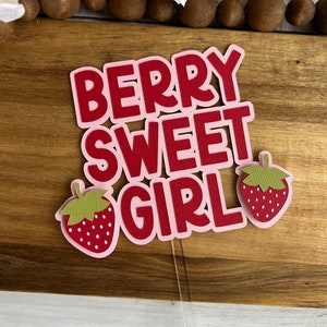Berry Sweet Birthday Cake Topper Strawberry Party - Etsy