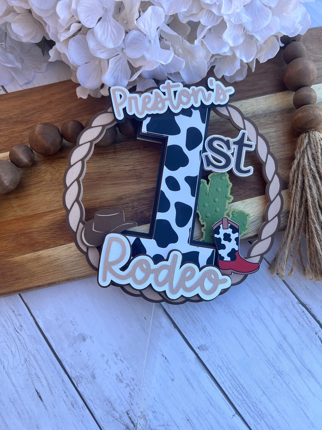 First Rodeo Cake Topper Cowboy Party Rodeo Texas - Etsy