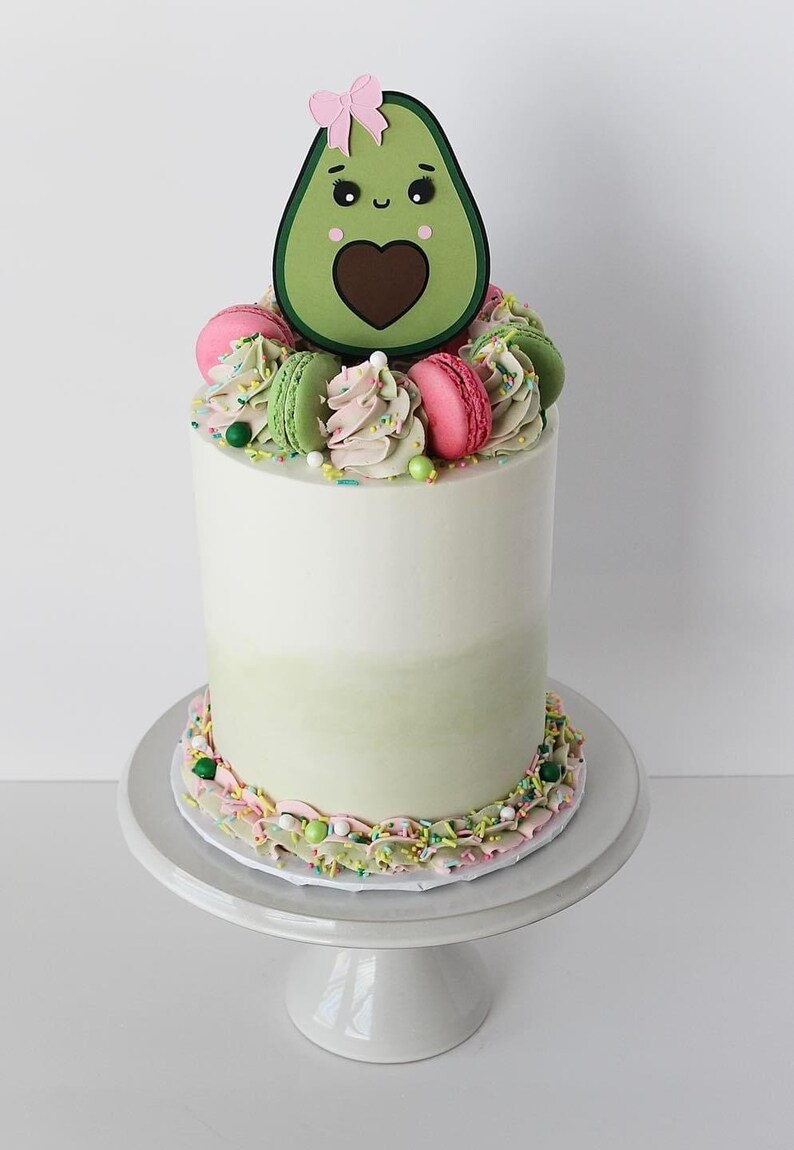 Avocado Cake Topper Theme Birthday Holy Guacamole - Etsy