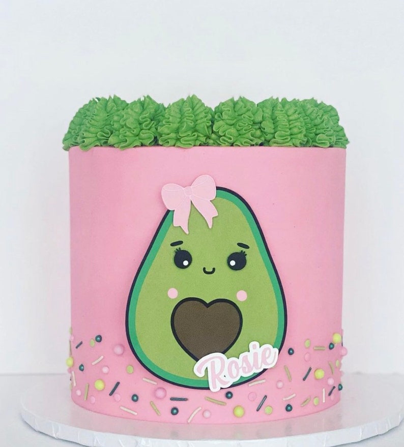 Avocado Cake Topper Theme Birthday Holy Guacamole - Etsy