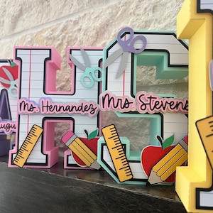 Teacher 3D Letters Teacher Gift Teacher Appreciation Paper Letters - Etsy