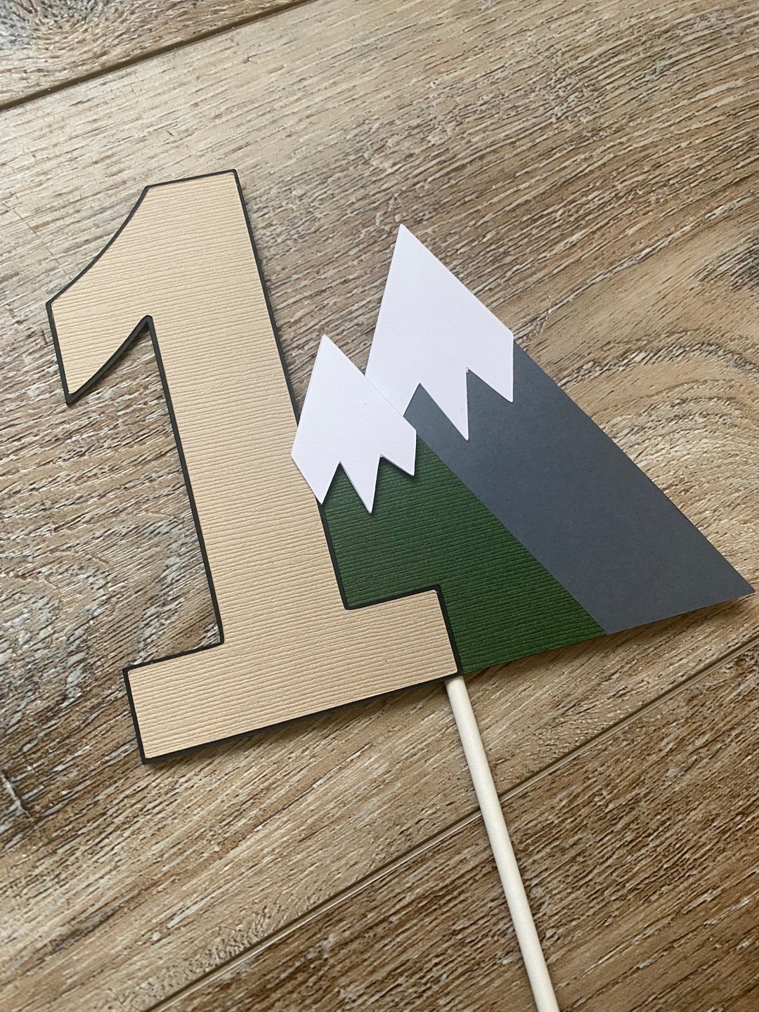 Mountain Cake Topper Adventure Awaits Theme First Birthday Decoration ...