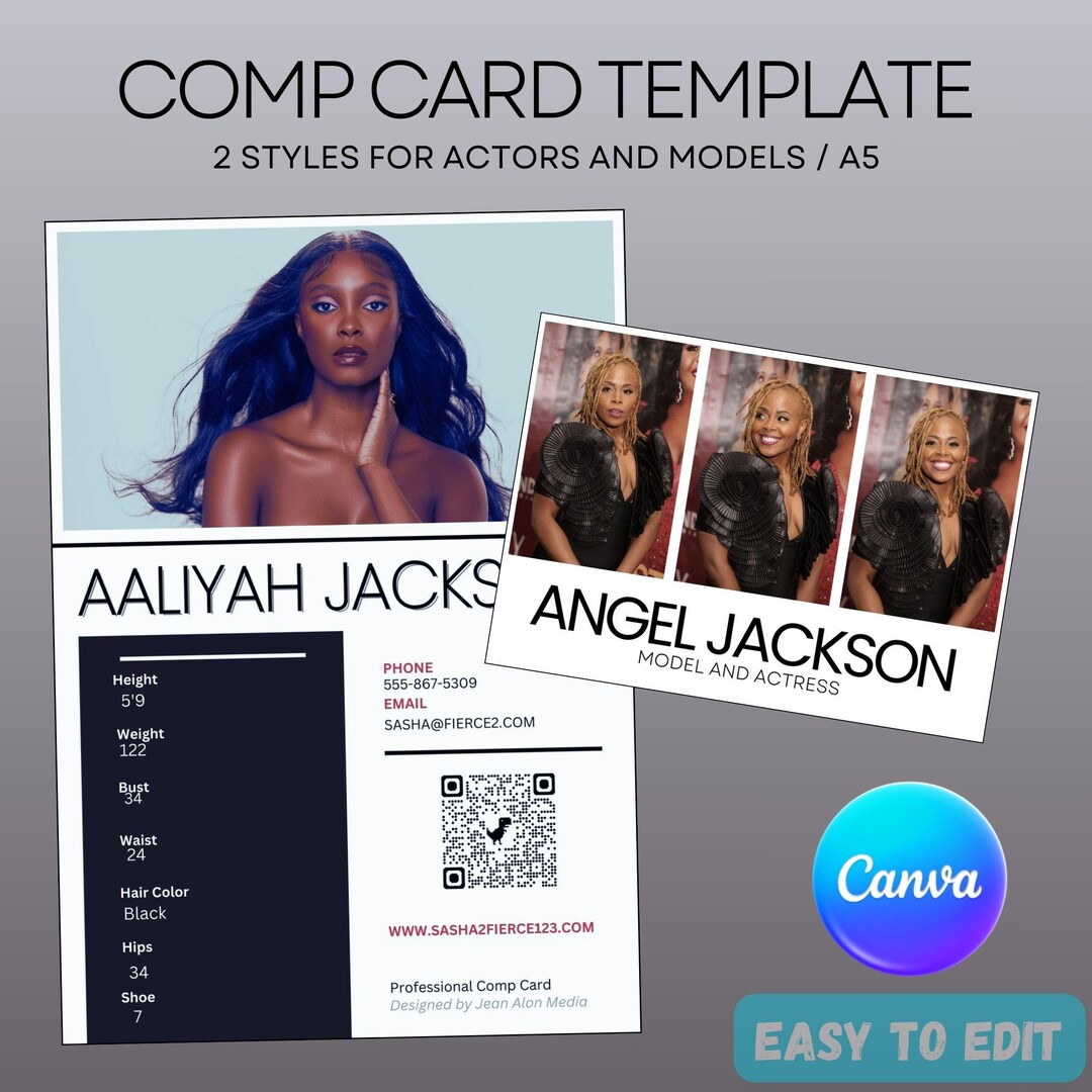 Model Comp Card, Actor Comp Card, Canva Comp Card Template, Comp Card ...