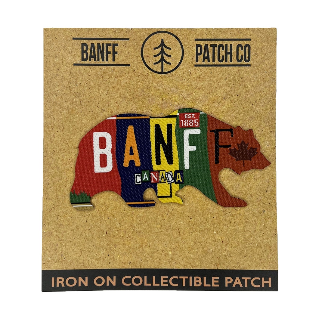 Banff Bear Outline Patch Banff Canada Collectible Patch Travel Patches ...