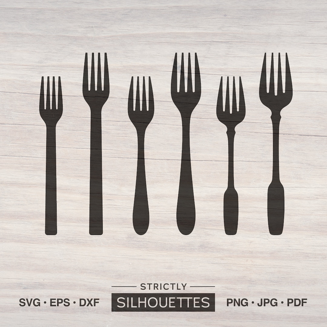 SVG Assorted Forks (P1-3); Kitchen Utensils/cutlery; Cut Files for ...