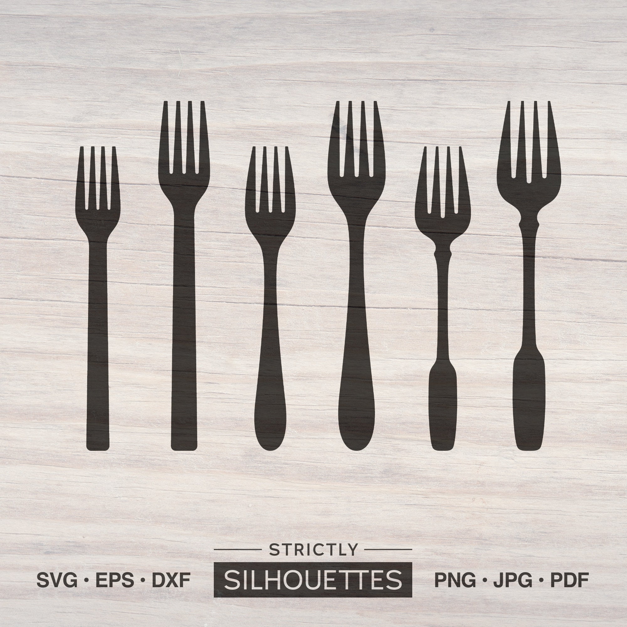 SVG Assorted Forks P1-3 Kitchen Utensils/cutlery Cut Files for Vector ...