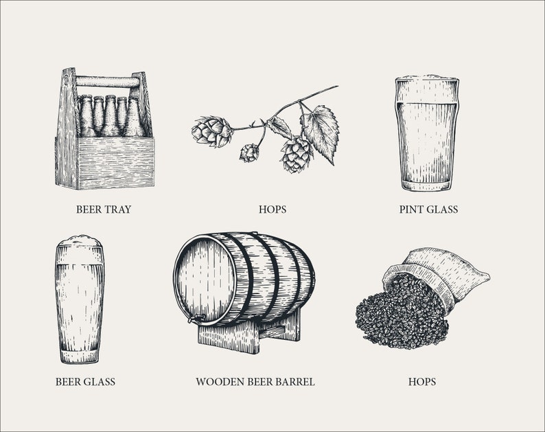 Beer Glass Clipart Beer Clipart Beer Svg Beer Png Digital Download Handdrawn Beer