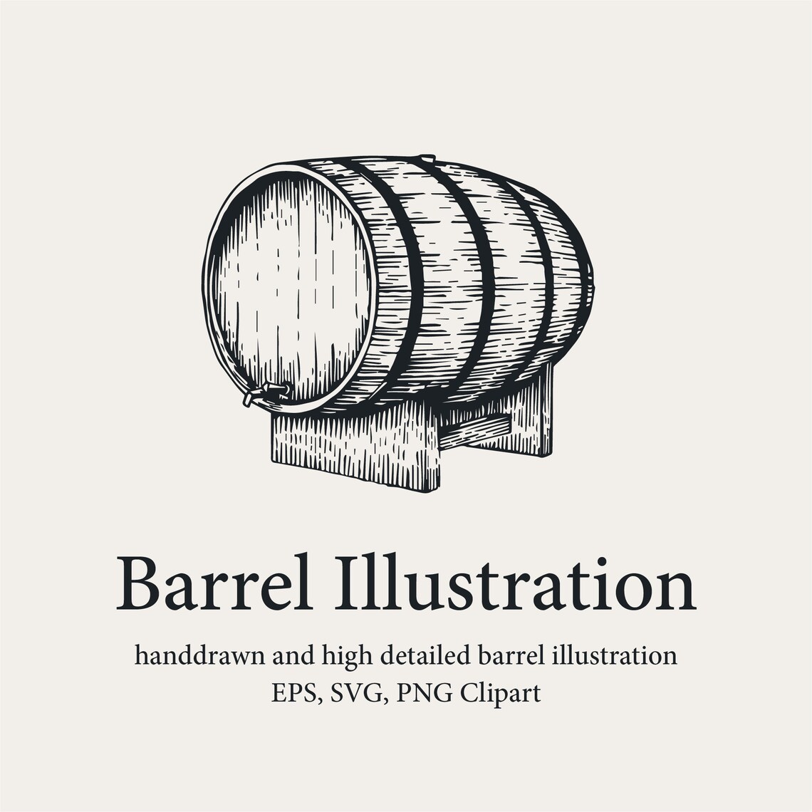 Barrel Clipart, Wooden Barrel, Wine Barrel, Beer Barrel, Digital ...
