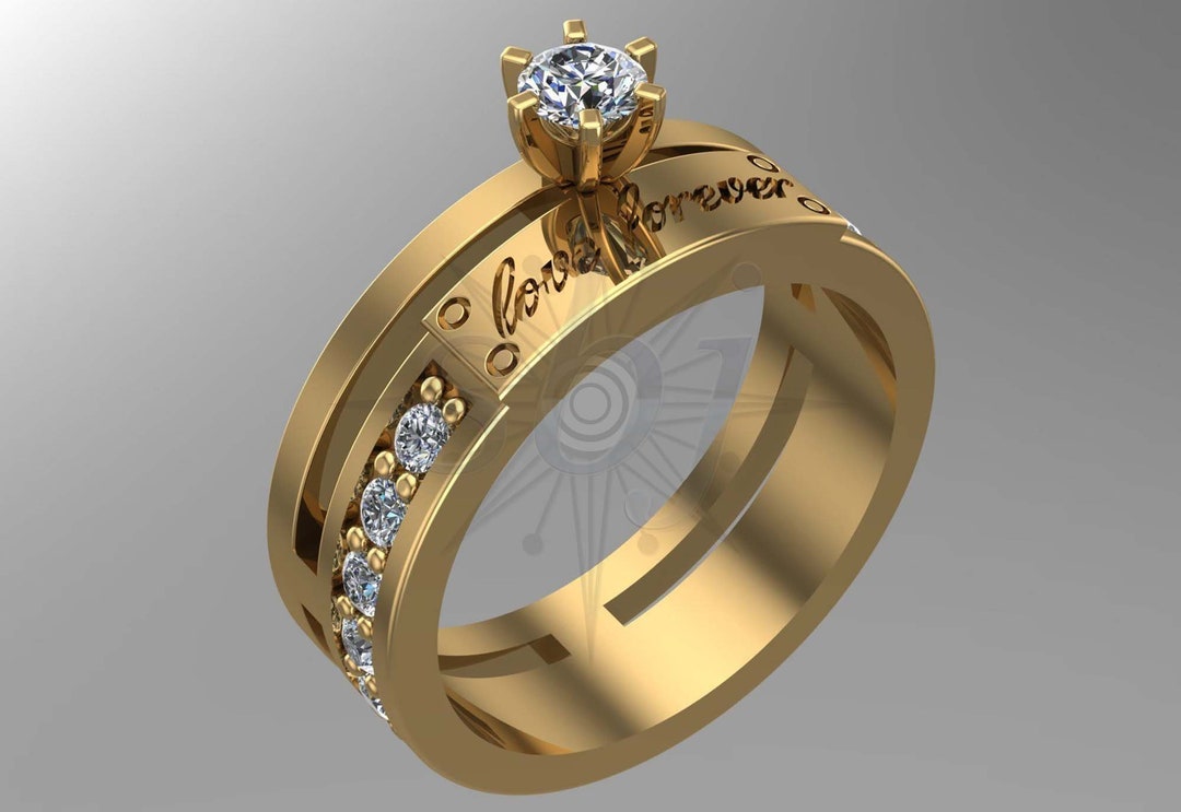Love Forever Engagement Ring , 0.41ct Diamond Weight , Pure Yellow Gold ...