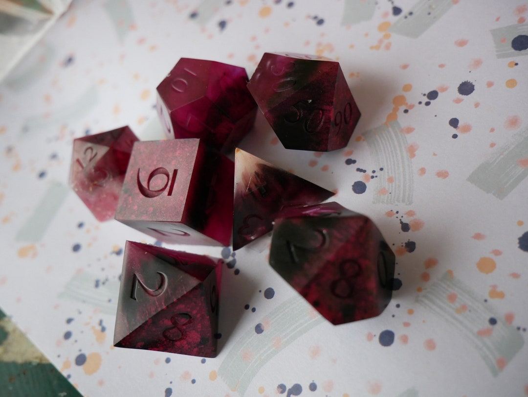 7 Die Dice devilish Charm Set Raw Epoxy Resin No Ink No Sanding No ...