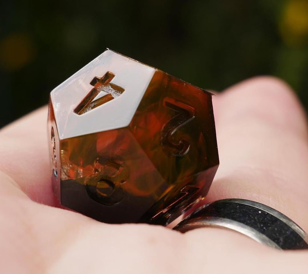 7 Die Dice Set - "spooky Season" Set Raw Epoxy Resin Inked No Sanding ...