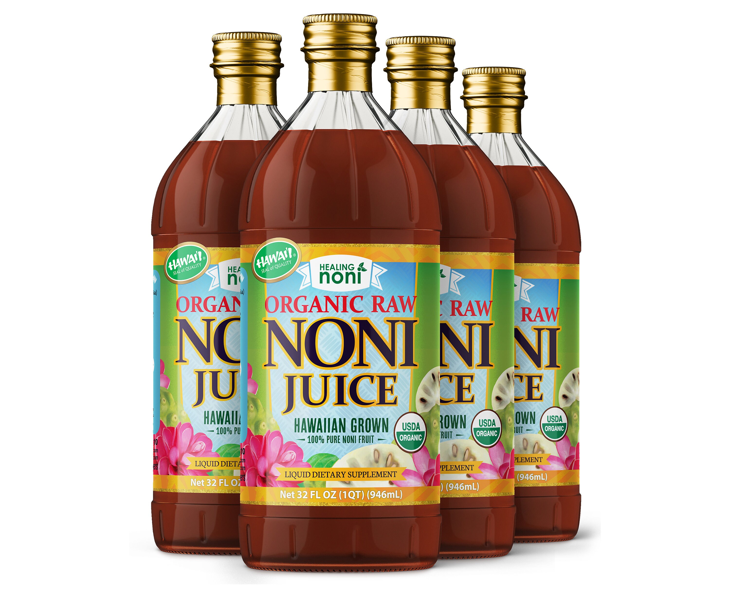 RAW Organic Hawaiian Noni Juice 32oz x 4 | Etsy