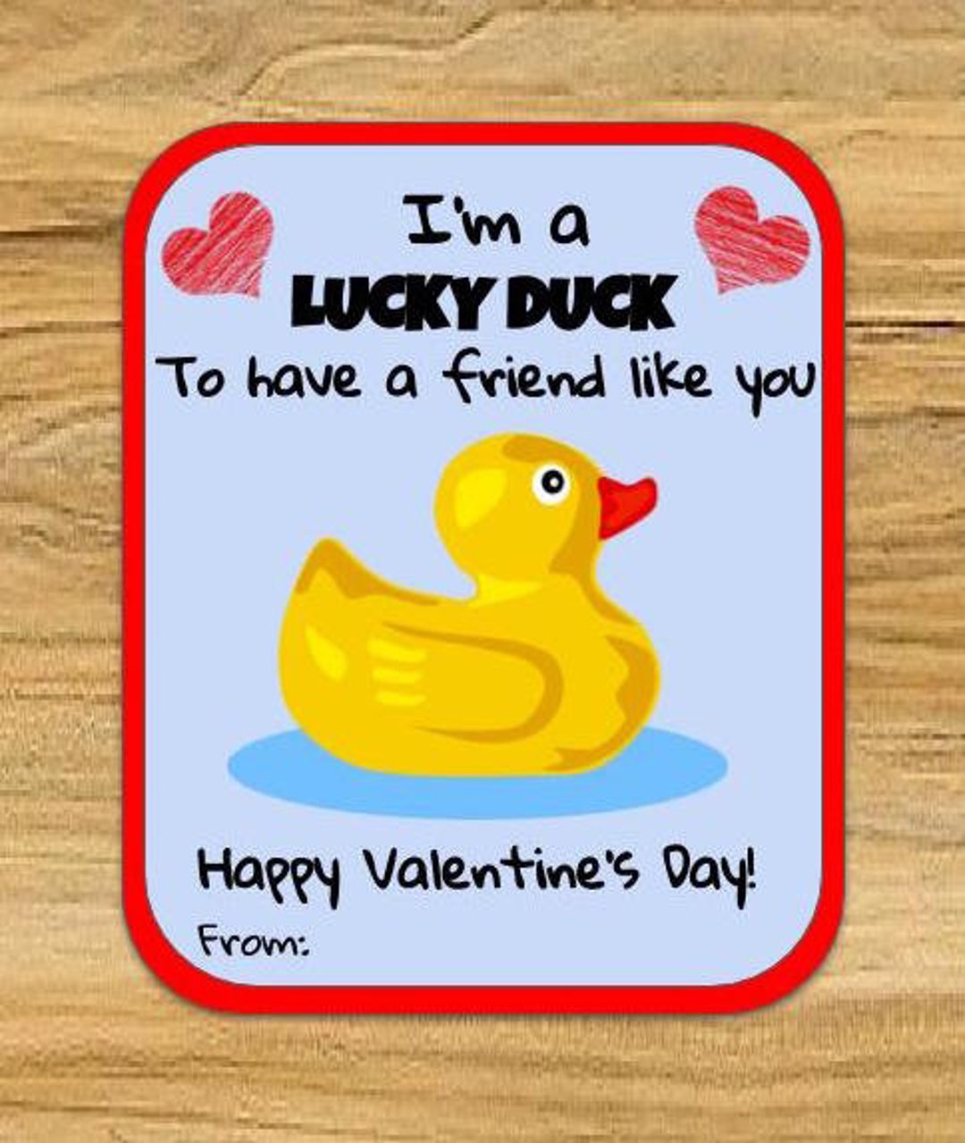 Valentine's Day Gift Tag // I'M A LUCKY DUCK to Have You as a Friend ...