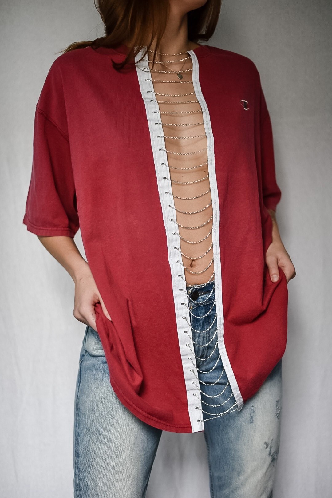 Reworked Champion Chain T-shirt - Etsy