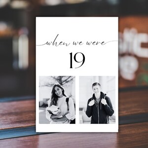When We Were Age Table Numbers Photo Table Numbers Template Wedding ...