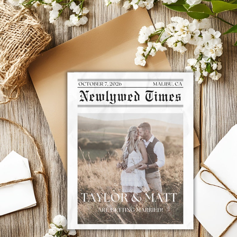 Newspaper Wedding Program Template, Editable Wedding Newspaper Program ...