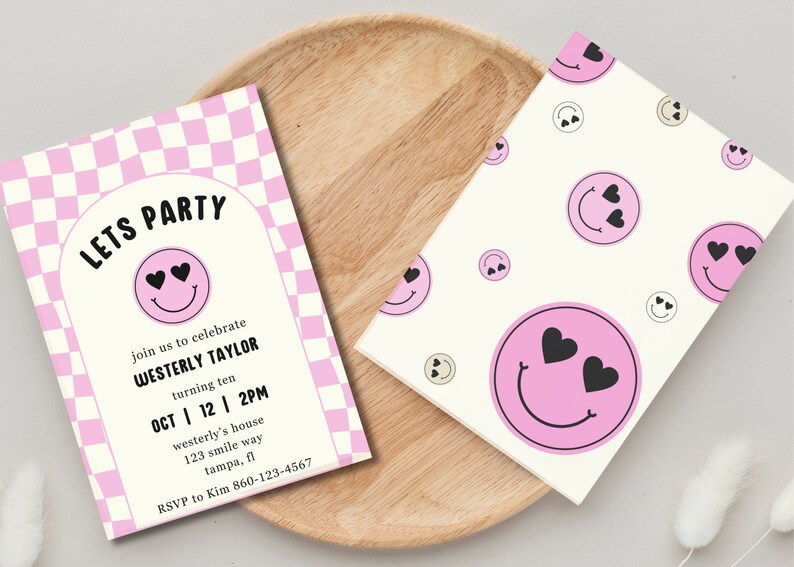 Editable Smiley Face Invitation, Smiley Face Birthday, Smile Face ...