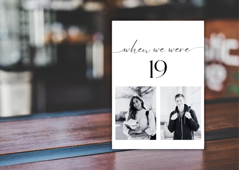 When We Were Age Table Numbers Photo Table Numbers Template Wedding ...