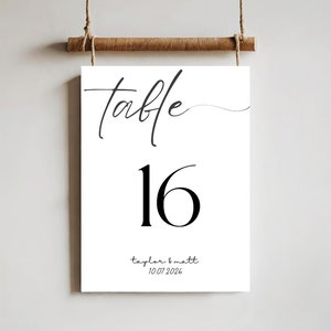 Wedding Table Numbers, Printable Photo Table Numbers, Editable Table ...