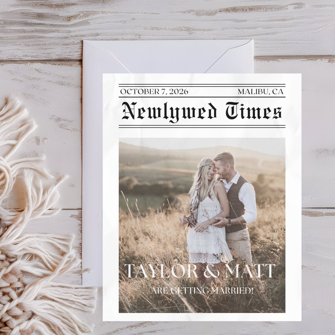 Editable Wedding Newspaper Program, Newspaper Wedding Program Template ...