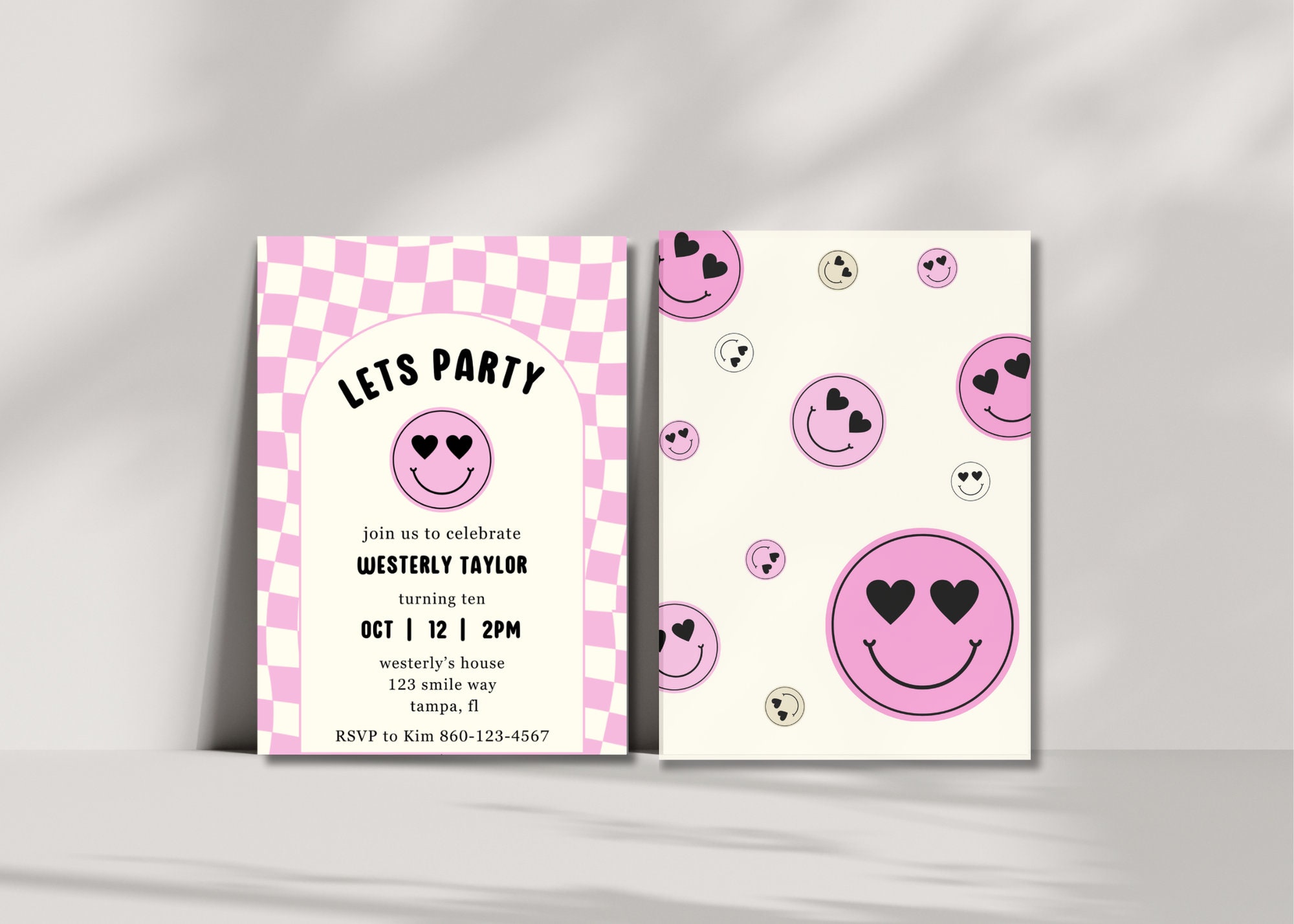 Editable Smiley Face Invitation, Smiley Face Birthday, Smile Face ...