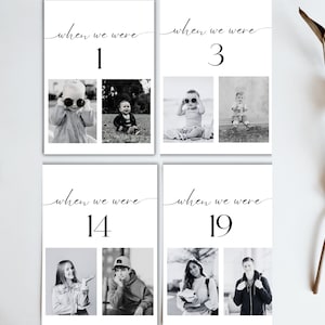 When We Were Age Table Numbers Photo Table Numbers Template Wedding ...