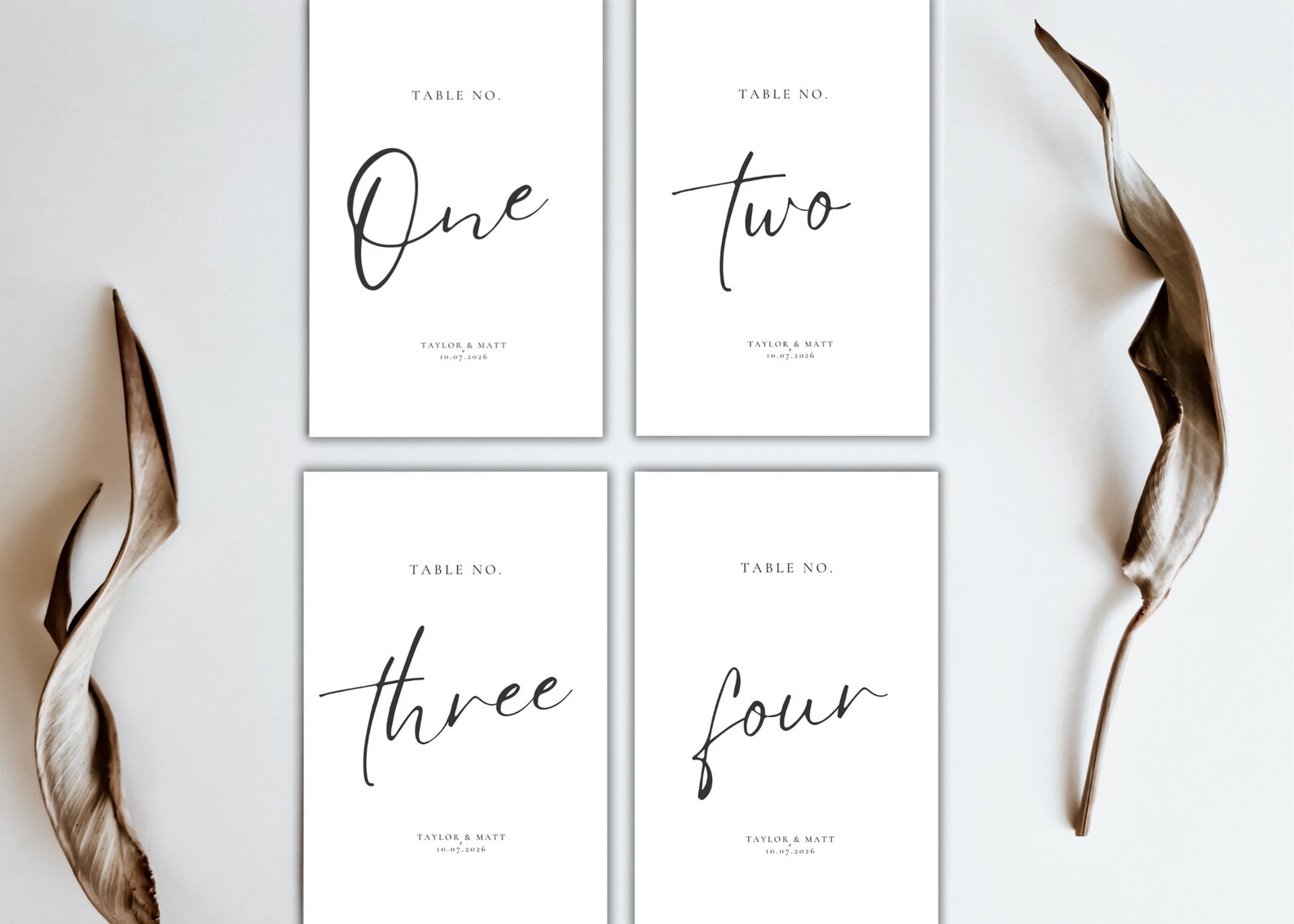 Modern Table Numbers Template, Minimal Table Numbers, Minimal Wedding ...