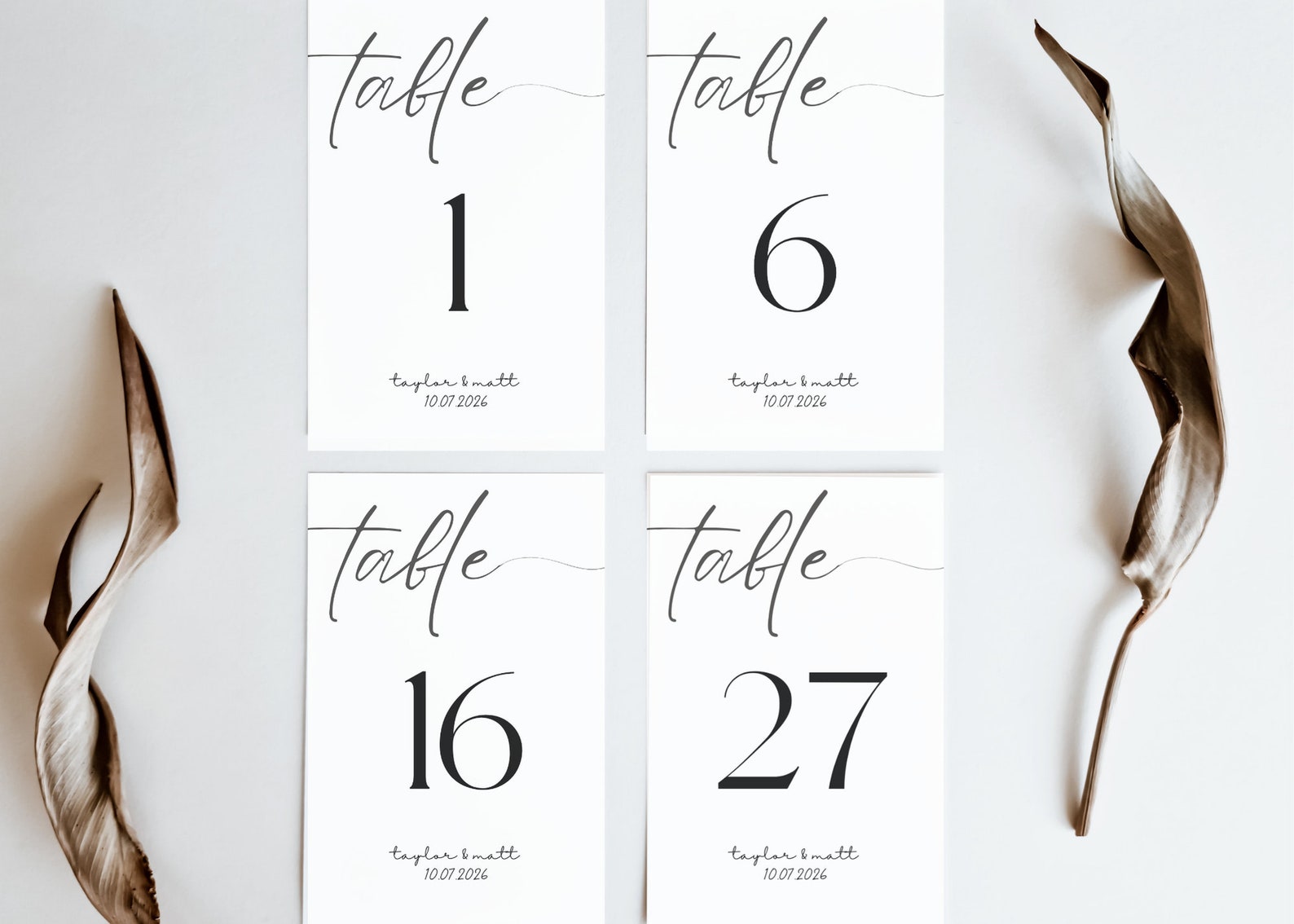 Wedding Table Numbers, Printable Photo Table Numbers, Editable Table ...