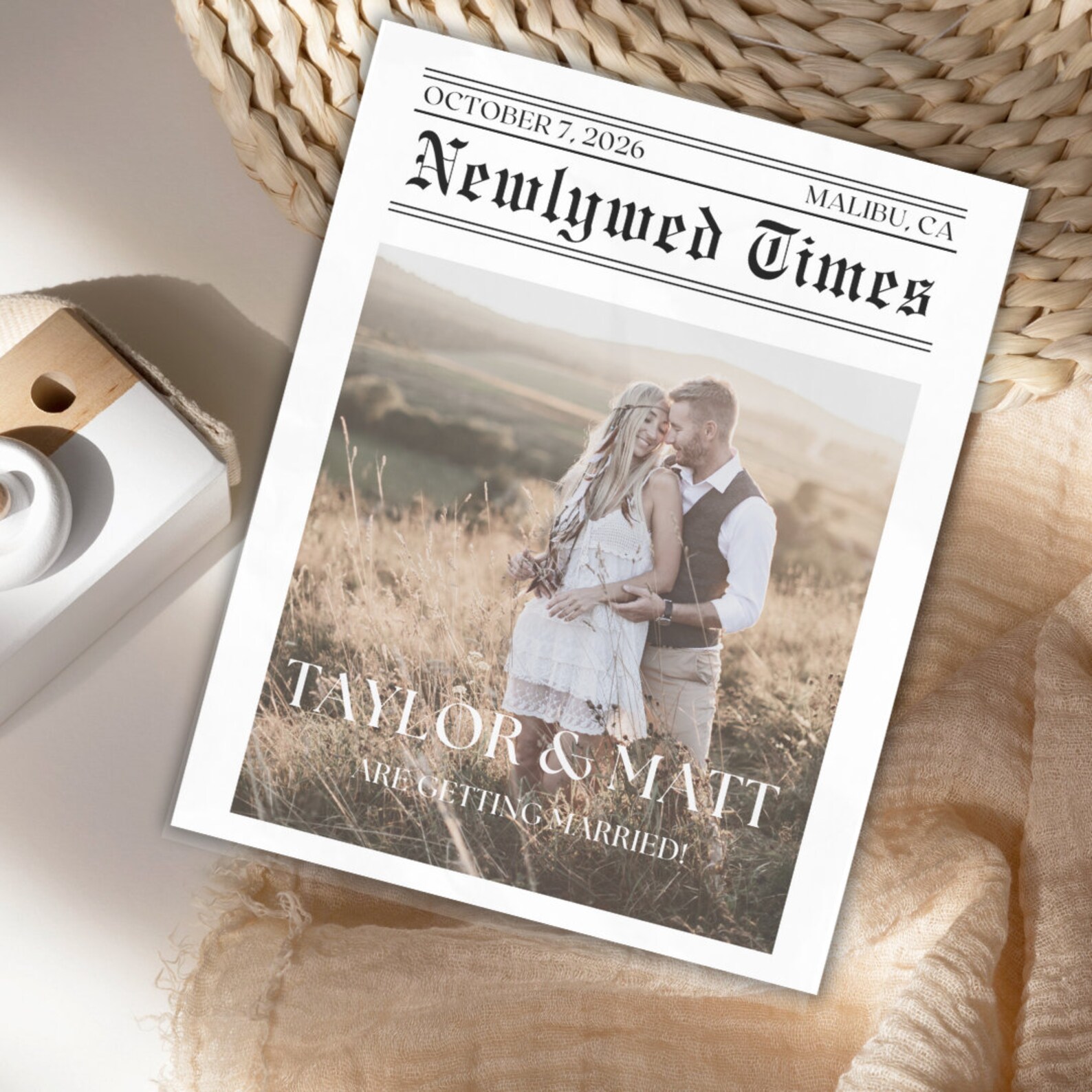 Newspaper Wedding Program Template, Editable Wedding Newspaper Program ...