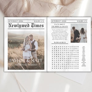 Newspaper Wedding Program Template, Editable Wedding Newspaper Program ...