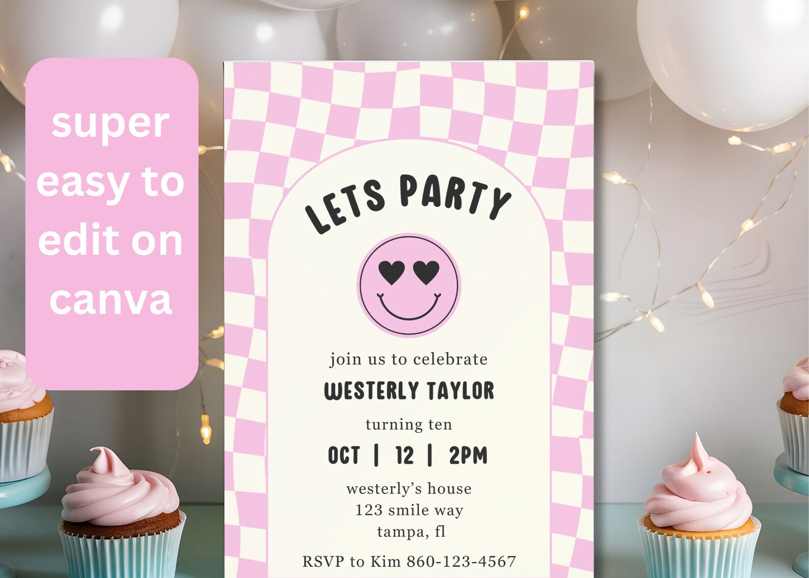 Editable Smiley Face Invitation, Smiley Face Birthday, Smile Face ...