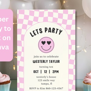 Editable Smiley Face Invitation, Smiley Face Birthday, Smile Face ...