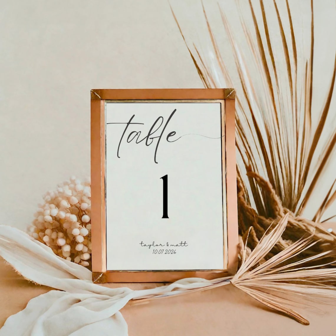 Wedding Table Numbers, Printable Photo Table Numbers, Editable Table ...
