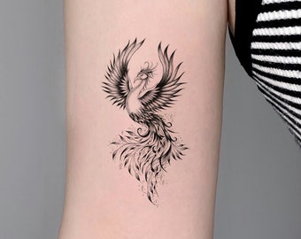 Phoenix Tattoo Rising From Ashes - Etsy