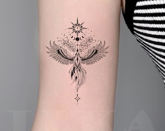 Phoenix Tattoo Rising From Ashes - Etsy